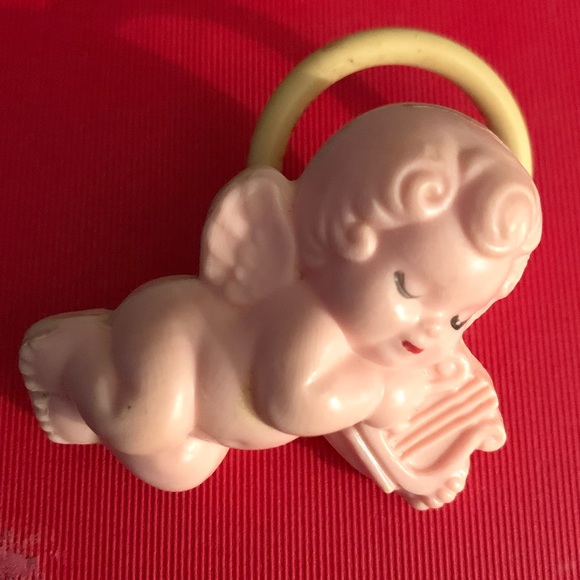 Toys | Vintage Cherub With Lyre Harp Rattle | Poshmark